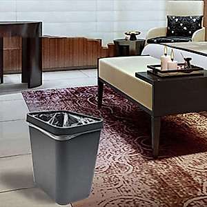 CHICIRIS Slim Trash Can, 8L Plastic Garbage Bin Rectangle Trash Bin for Kitchen Bathroom Bedroom, 10.8 x 7.9 x 11.8in (Gray)