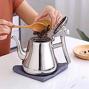 Tea Kettle With Infuser for Loose Tea Stainless Steel Stovetop Tea Kettle, Coffee Pot with Filter Stylish Appearance, Suitable for Restaurant Office (Color : Golden, Size : 1.5L)