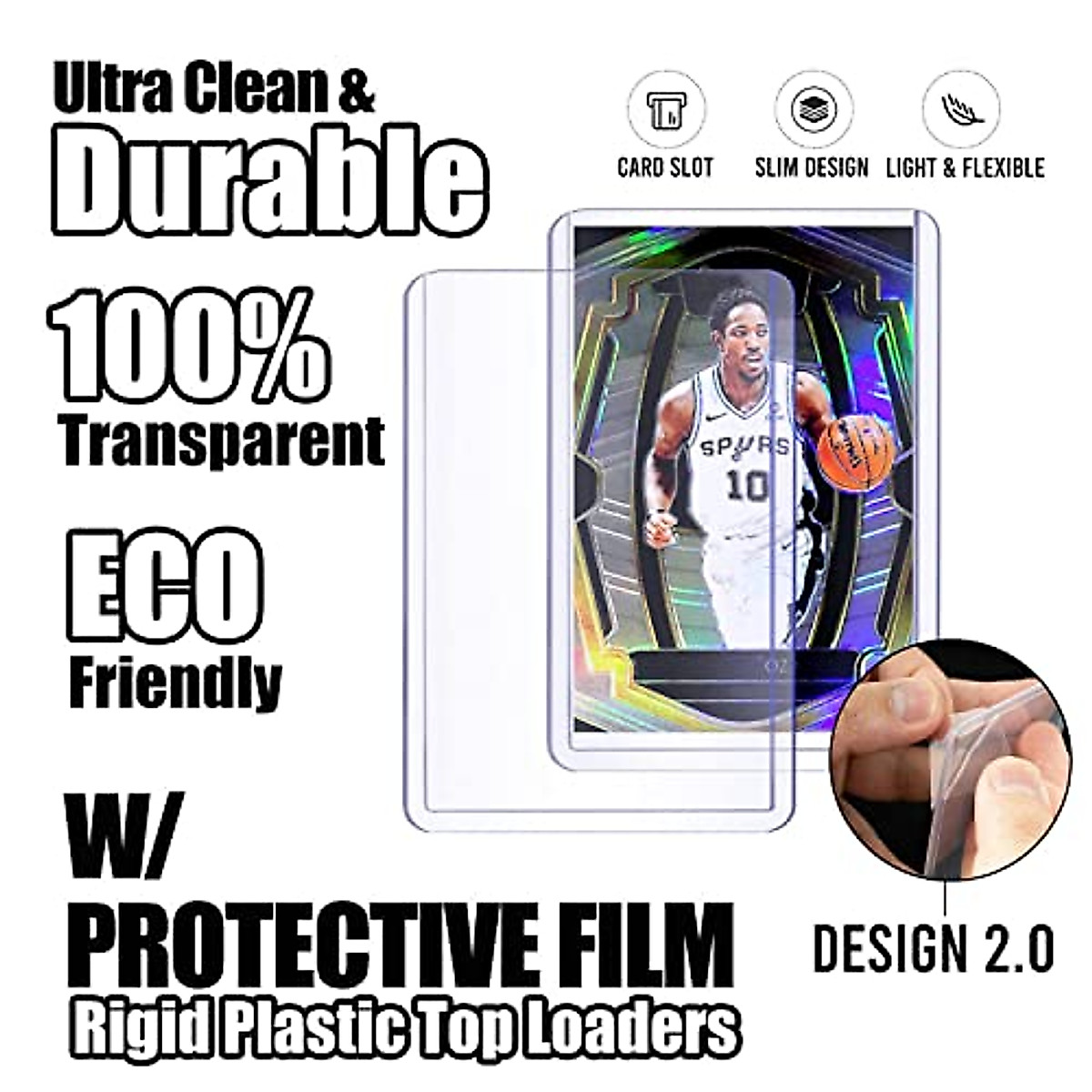 LASPRINTAL 50 Top Loaders for Cards 3" X 4" Regular 35pt & 100 Penny Sleeves, w/Magnetic Card Box – Top Loaders Baseball Card Sleeves Toploader Card Protectors K-Pop Card Sleeves