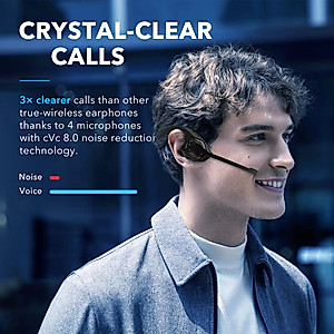 Bluetooth Headset V5.2, Wireless Headset with CVC8.0 Dual Mic Noise Cancelling Bluetooth Earpiece 150 Hrs Standby Time Hands-Free Bluetooth Earphones for Cell Phone iPhone Business/Workout/Driving