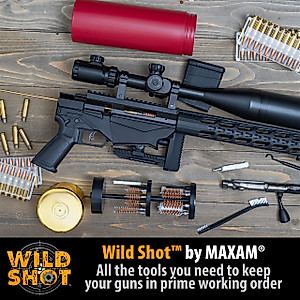 Wild Shot Deluxe Gun Cleaning Kit with Shotgun Shell-Shaped Storage Case, Cleaning Tools to Effectively Maintain Handguns, Shotguns and Rifles