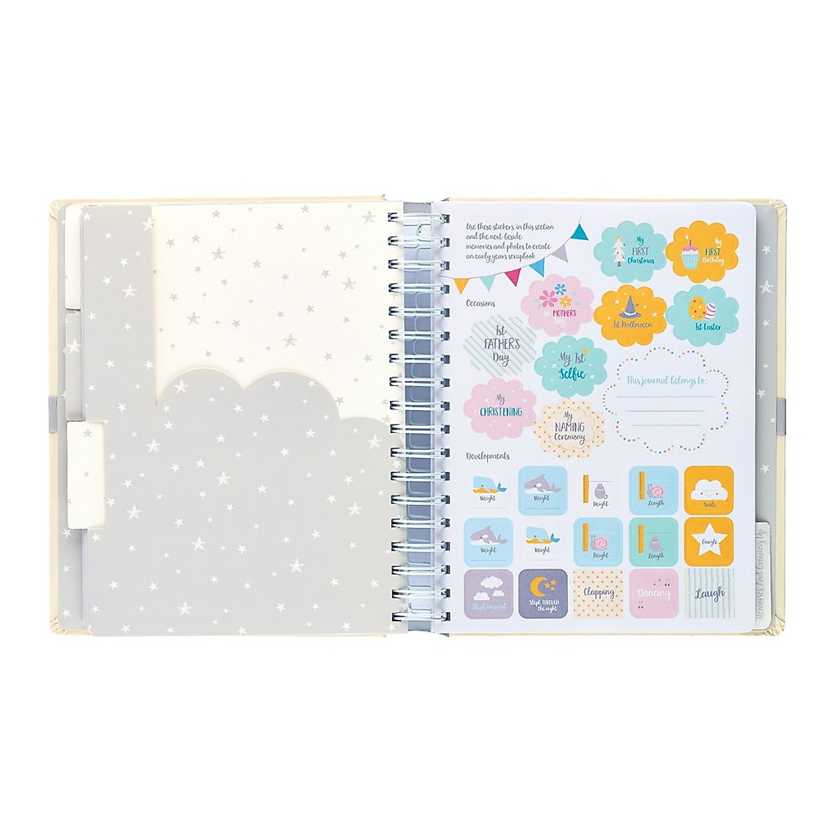 Busy B 6584 "Baby B Baby Journal with Pockets and Stickers, Neutral