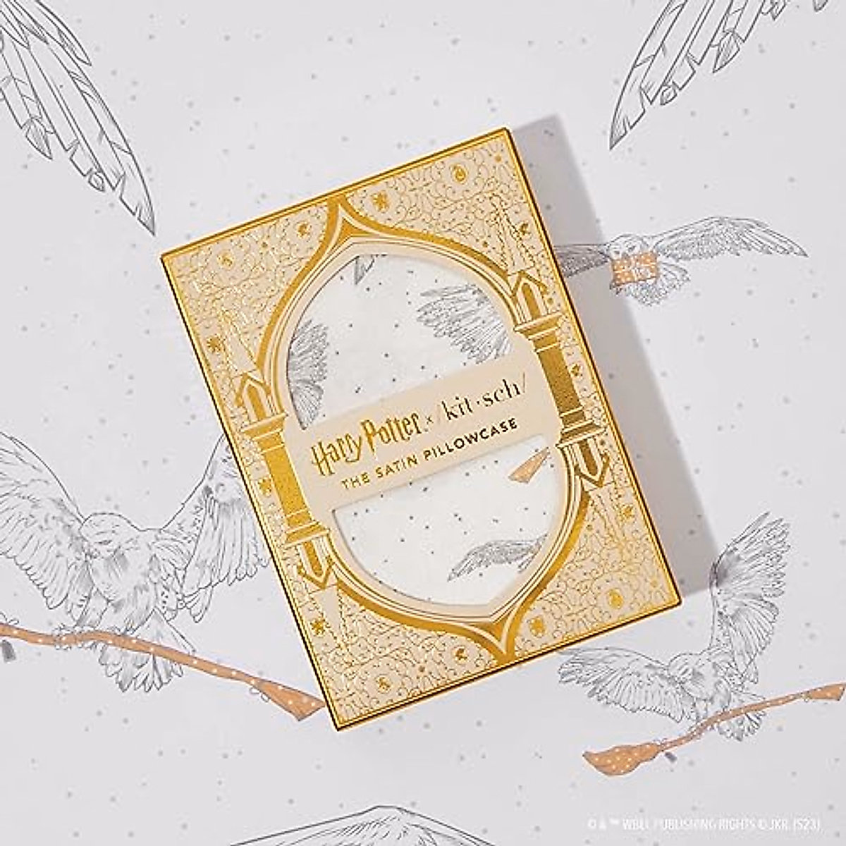 Harry Potter x Kitsch Satin Pillowcase | Softer Than Silk Pillowcase | Cooling Pillow Case Cover with Zipper | Pillowcase Satin for Hair & Skin | Pillow Cases Standard Size Queen (Owl Post, 1 Pack)