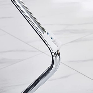 ENJAOUSLF Dining Chairs Set of 4 Faux Leather Kitchen Chairs with Chrome Chairs Upholstered Dining Chairs with High Back Living Room Side Chairs Modern Armless Office Chairs, Gray