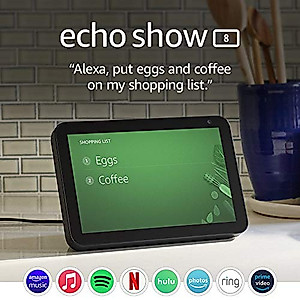 Echo Show 8 (1st Gen, 2019 release) -- HD smart display with Alexa – Unlimited Cloud Photo Storage – Digital Photo Display - Charcoal