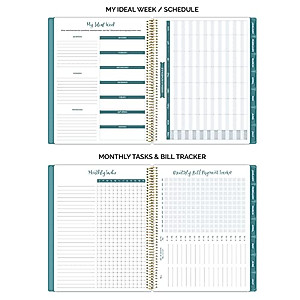 bloom daily planners All in One Ultimate Monthly & Weekly Undated Calendar Planner, Notebook, Sketch Book, Grid Pages, Coloring Book and More! 9" x 11" - Interchangeable Cover