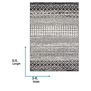 Artistic Weavers Chester Boho Moroccan Area Rug,3' x 5',Black