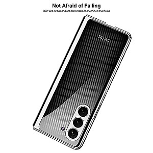 FYTON Case for Galaxy Z Fold 5 Case - Light Luxury Electroplated Frame with Patterned Glass, Built-in Screen Protector Compatible with Samsung Galaxy Z Fold 5 Case, Leopard Print
