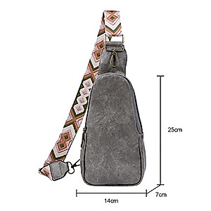 Sling Bag for Women Crossbody PU Leather Chest Bag Satchel Daypack Shoulder Backpack Crossbody Leopard Handbag