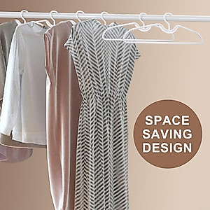 Plastic Hangers Clothes Hangers Coat Hangers Space Saving Closet Hangers, Anti-Slip Heavy-Duty Short Neck Hanger Thin Hsangers,Travel Hangers for College Dorms, Homes, White(10Pack)