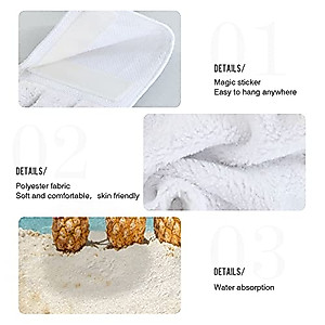 SLHKPNS Pineapples with Sunglasses Kitchen Hanging Hand Towels, Funny Beach Absorbent Tie Towel with Loop 2 PCS Kitchen Linen Sets for Bathroom Restroom Home Decor