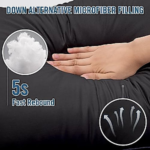 HIMOON Bed Pillows for Sleeping King Size 2 Pack，Cooling Hotel Quality Down Alternative Pillows for Side Back and Stomach Sleepers（Black