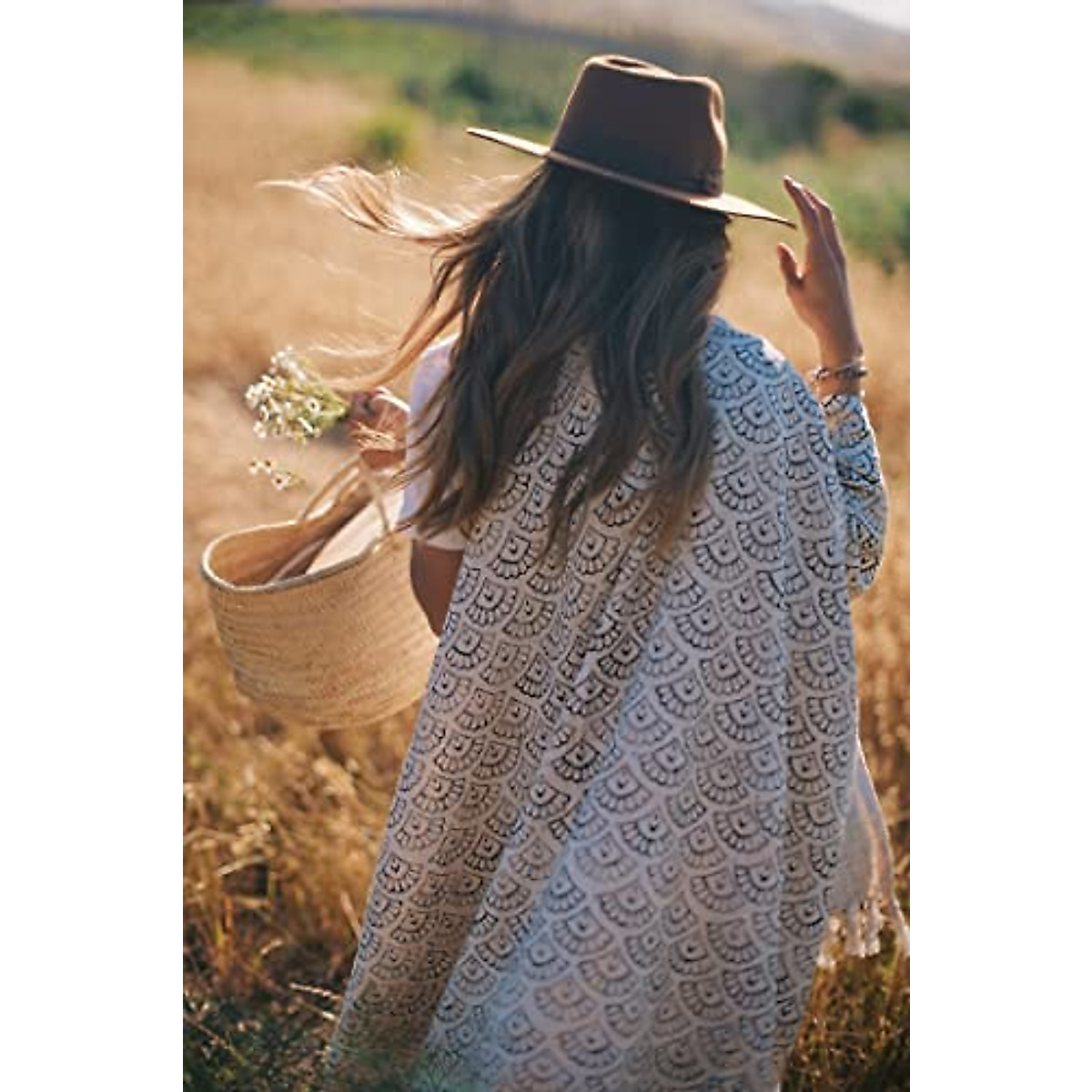 Warm Toast Designs Boho Throw Blanket, Throw Blanket for Couch, Lightweight Throw Blanket, 100% Cotton Couch Throw Blanket, Beige Colored Throw Blanket Boho Style, Beige Throw Blankets (Beige Cecil)