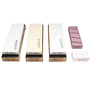 Yoshihiro Professional Grade Toishi Japanese Whetstone Knife Sharpener Water Stones (SET)