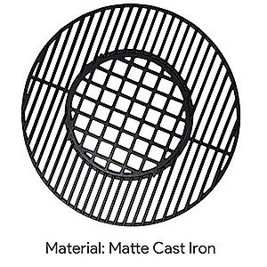 soldbbq 8835 Cast Iron 21.5" Grill Grates for Weber Original Kettle Premium 22-inch Charcoal Grill, 22'' Smokers, Replacement Parts for Weber 22" Performer Premium Grill