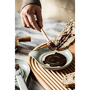 LAUCHUH Spoon Rest, 5" Large Spoon Holder for Stove Top Ceramic Spoon Rest Spatula Rest for Kitchen Utensils, Ladle, Coffee Spoons, Cooking spoons, Spatula, Tongs, Thanksgiving Day, Unique Gray