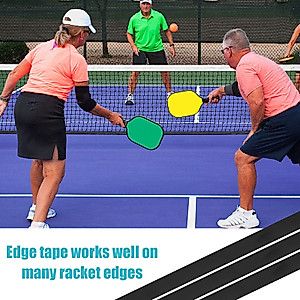 Juexica 4 Pcs Edge Ball Tape Ball Paddle Edge Tape Ball Racquet Guard Protection Tape Ball Paddle Side Tape for Paddles (Black)