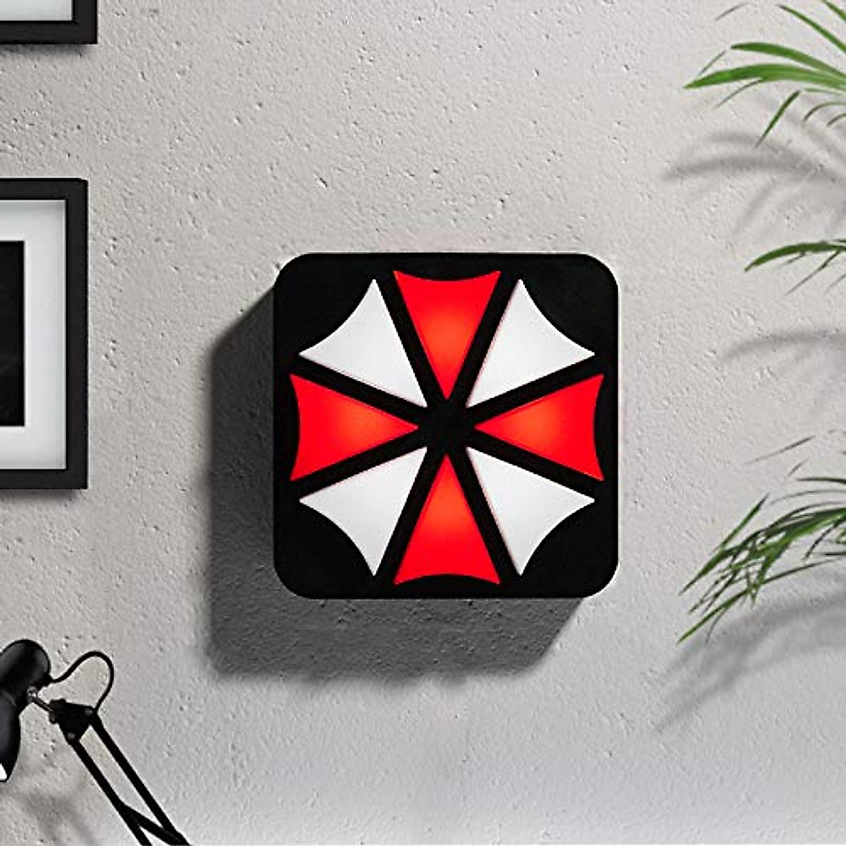 Numskull Resident Evil Umbrella Corp Lamp Wall Light - Ambient Lighting Gaming Accessory for Bedroom, Home, Study, Office, Work - Official Resident Evil Merchandise