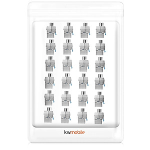 kwmobile Keystone Module Jacks - 24 Piece CAT-8 Shielded Keystone Jack RJ45 Cat 8 Ethernet Module 40 Gbit with Shielded Metal Housing