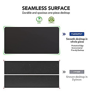 FLEXISPOT EN1 Standing Desk Height Adjustable Desk 48 Inches Whole-Piece Desktop Electric Sit Stand Up Desk Memory ControllerHome Office Desks (Black Frame + 48" Black Table Top, 2 Packages)