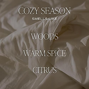 Sweet Water Decor Cozy Season Soy Candle | Woods, Warm Spice and Citrus Scented Candles for Home | 12oz Black Stoneware Jar, 60+ Hour Burn Time, Made in the USA