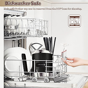 Huogary Detachable Milk Frother 5-in-1 Electric Milk Frother and Steamer Stainless Steel Milk Foamer Frother Cold Foam Hot Chocolate Maker with Dishwasher Safe