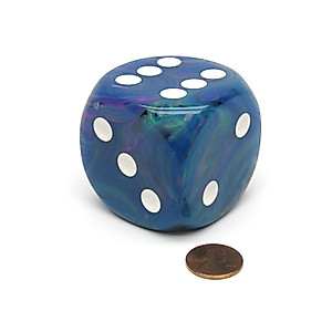 Waterlily Festive Die with White Pips D6 50mm (1.97in) Pack of 1 Chessex