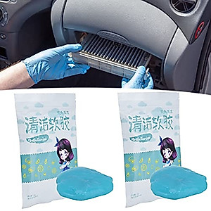 plplaaoo Keyboard Cleaner, 2 Bag Cleaning Gel for Car,Car Cleaning Gel Universal Dust Cleaner,for Dust Cleaning,Car Vents,Cameras,Laptops,PC,Home Office Accessories