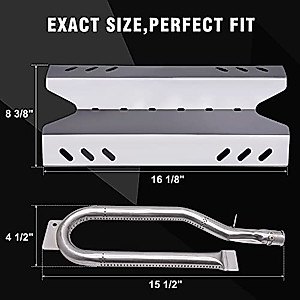Hipoilk Replacement Parts for Members Mark BQ06042-1 BQ06043-1 BQ05046-6 BQ05046-6-A BQ05046-6A, Sam's Club, Outdoor Gourmet Gas Grill Models, Burner Tube, Steel Heat Plate Burner Cover