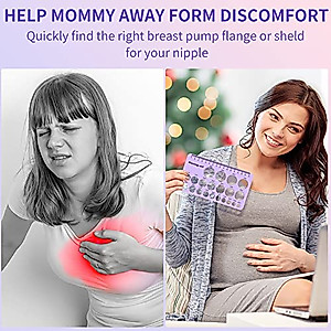 Nipple Ruler, Nipple Ruler for Flange Sizing & Breast Pump Size - New Mothers Must Haves, Soft Silicone Circle Templates Nipple Measurement Tool with Holes & Millimeter Scale for Flange Size Measure