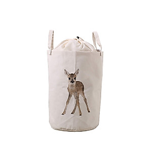LifeCustomize Large Laundry Basket Hamper Roe Deer Collapsible Drawstring Storage Baskets Nursery Baby Toy Organizer
