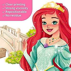 DECOWALL DS9-2118 Princess Wall Decals Castle Crown Stickers Removable for Girls Kids Nursery Bedroom Living Room Art Home Decor Mural Decoration