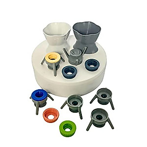 Flip-it! Universal Bottle Emptying Kit - Flip Bottle Upside Down To Get Every Drop Out with Flip-It! (6 XL DISPENSING STANDS with 6 adapters and 2 bottle stands, Pastel Color Edition)