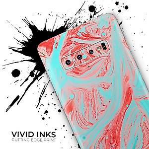 DesignSkinz Swirling Pink and Mint Acrylic Marble Protective Vinyl Decal Wrap Skin Cover Compatible with The Samsung Galaxy S20 (Screen Trim & Back Glass Skin)