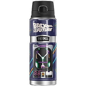 Back To The Future Powered By Flux Capacitor THERMOS STAINLESS KING Stainless Steel Drink Bottle, Vacuum insulated & Double Wall, 24oz