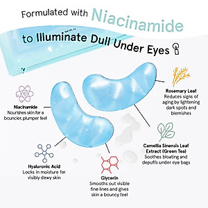 Under Eye Mask - Reduce Dark Circles, Puffy Eyes, Undereye Bags, Wrinkles - Gel Under Eye Patches, Vegan Cruelty-Free Self Care by grace and stella (24 Pairs, Blue)