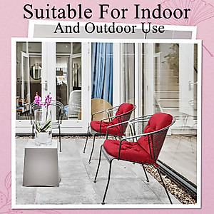 Chunful Back Chair Cushion Outdoor Indoor Tufted Seat/Back Patio Seating Cushions Waterproof Weather Resistant Patio Rocking Pads for Outdoor(Wine Red,2 Pcs)