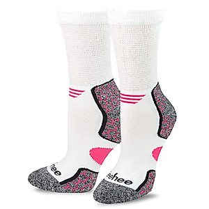 No Binding Viscose from Bamboo Colorful Diabetic Crew 6-Pairs Socks for Women (9-11, Basic)