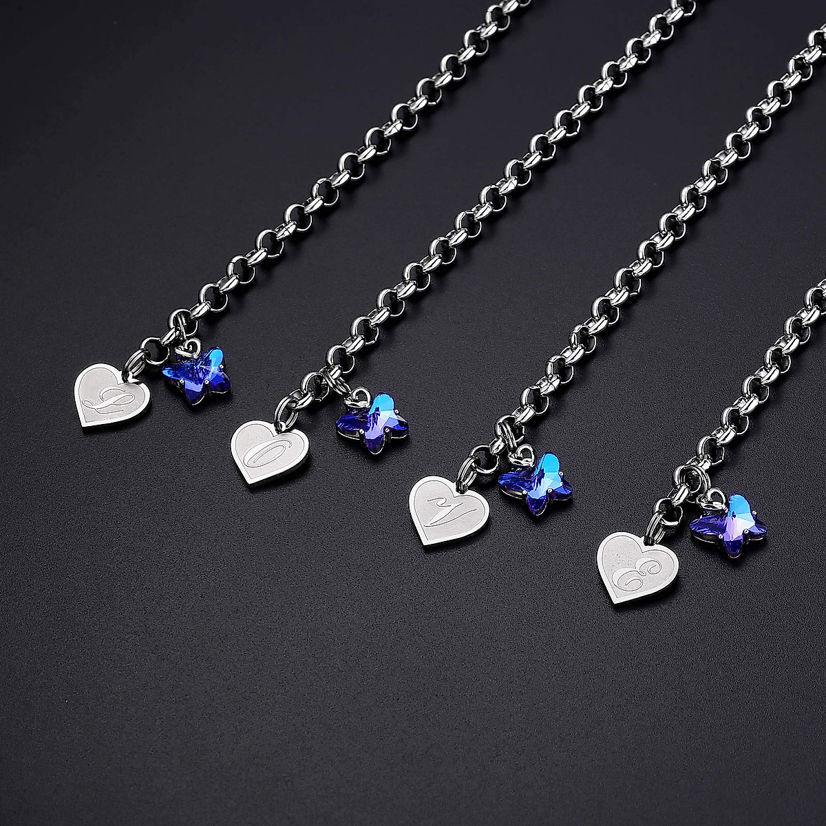 IEFWELL Girls' Charm Bracelets - Butterfly & Heart Initial C Bracelets for Teenage Girls' Gifts