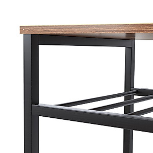 SogesPower Microwave Carts for Kitchen with Storage 3 Tier Rolling Bakers Rack Utility Kitchen Serving Cart on Wheels Outdoor Bar Cart Coffee Station, Dark Brown