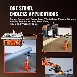 VEVOR Roller Stand, Heavy Duty 2500 LBS Load Capacity Tool Stand - 28"-52" Height Adjustable - Foldable Space-Saving Design - for Woodworking and Metalworking Long Boards, Metal Pipes or Bars