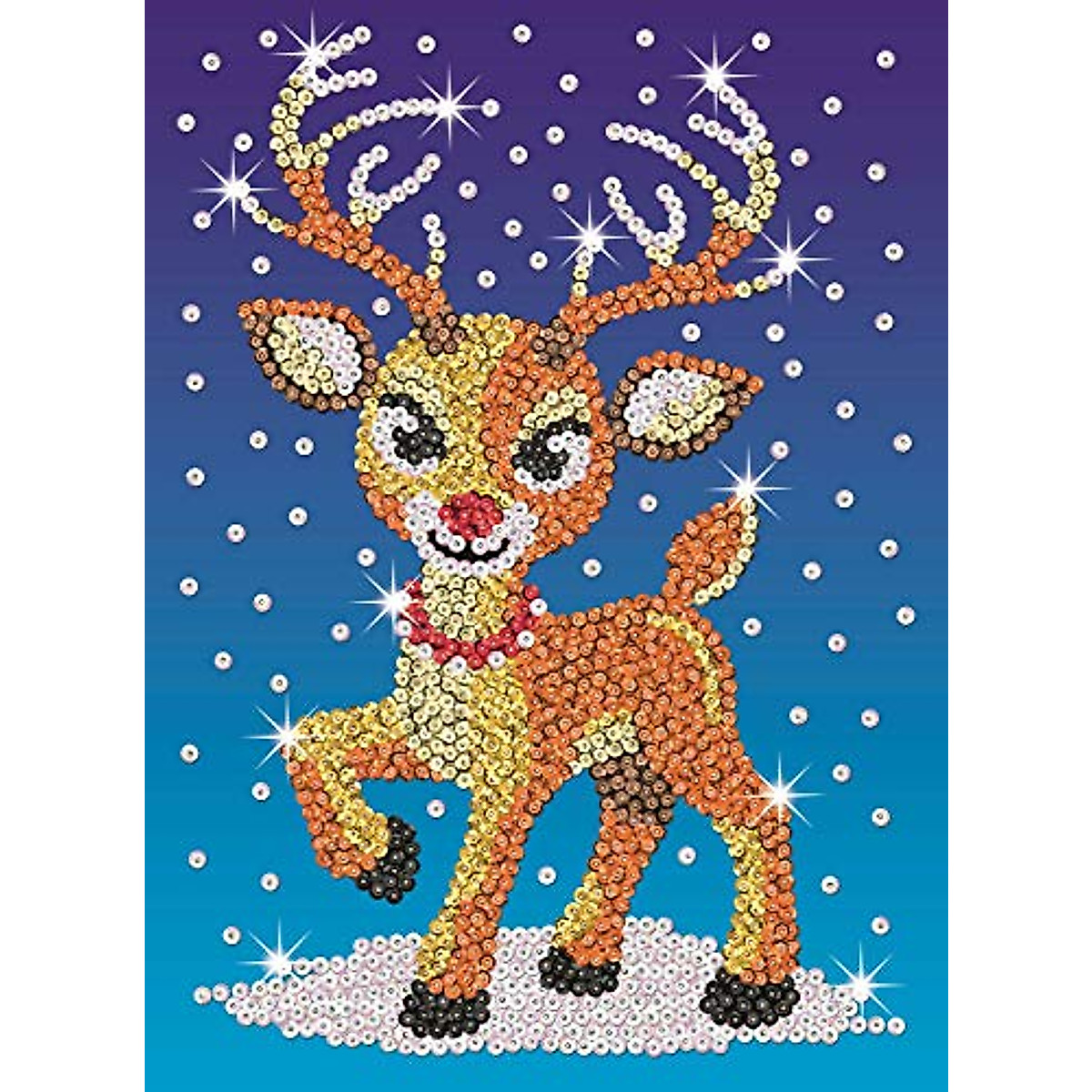 Sequin Art Red Ruby Reindeer, Sparkling Arts and Crafts Kit; Creative Crafts for Adults and Kids