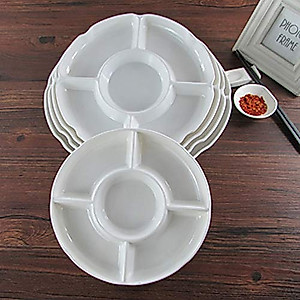 Hemoton Serving Dishes Platter Chip Dip Serving Tray Divided Serving Platter Relish Tray Appetizer Plate Melamine Tableware for Veggies Candy Fruit Snack Chip Desert Bowl Serving Bowls