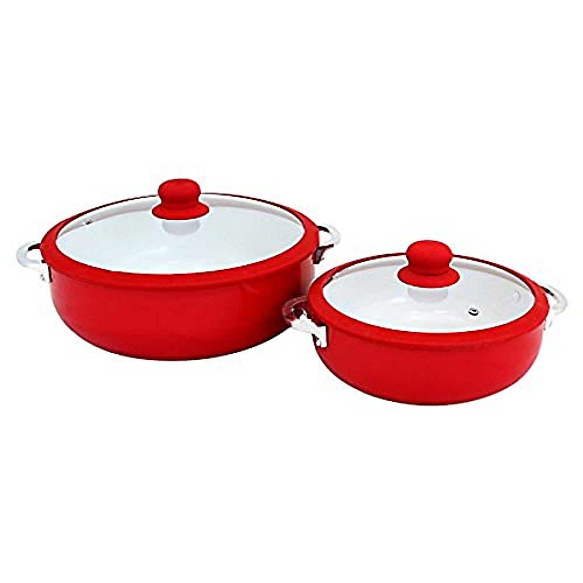 IMUSA USA Ceramic Nonstick Caldero Set 2-Piece, Red