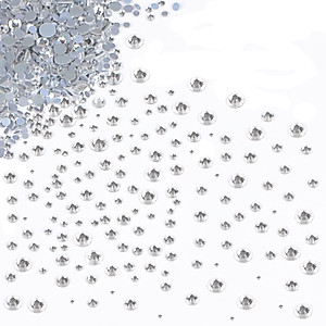 Massive Beads 6800pcs+ Flatback Glass Hotfix Iron On Rhinestones Crystal for DIY Making with 1 Tweezer & 1 Picking Pen for Shoes, Clothes, Face Art, Bags, Manicure (Clear Crystal, 6-Sizes)