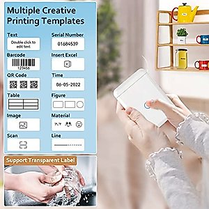 JADENS Label Maker Machine with Tape, D110 Portable Bluetooth Label Printer for Storage, Shipping, Barcode, Mailing, Office, Home, Organizing, Sticker Maker Mini Label Maker with Multiple Templates