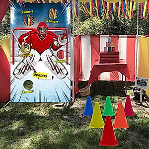 Ice Hockey Toss Games Decorations Banner Backdrop Background Hockey Theme Decor for Indoor Outdoor Hockey Fans Man Boy Birthday Party Baby Shower Photo Studio Booth Props Flag Supplies Favors