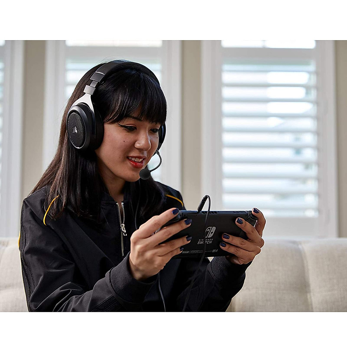 weishan HS60 Pro Mic Replacement for Corsair HS50, HS60, HS70 Gaming Headset Detachable Microphone Gaming Headset on PS5, PS4, PC, Xbox, Noise Cancelling 3.5mm Black