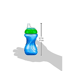 Nuby No-Spill Gripper Cup, Sippy Cup for Baby and Toddler, 10 Ounce, Colors May Vary, 5"