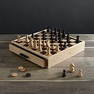WS Game Company Chess and Checkers Maple Luxe Edition